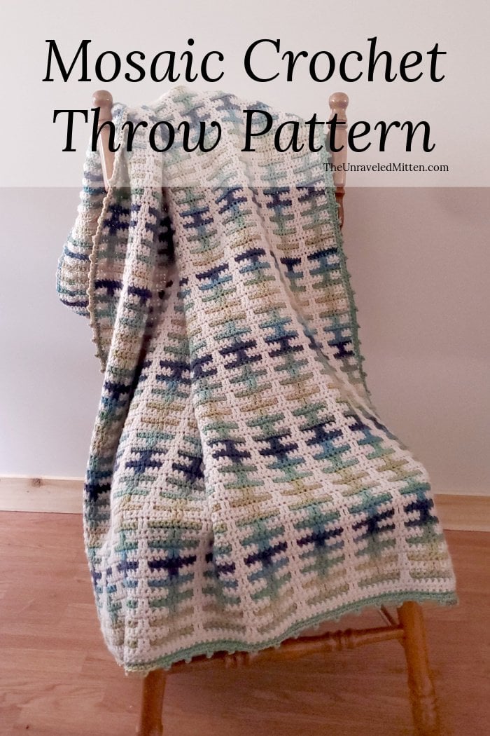 Simple Mosaic Crochet Throw Pattern - The Unraveled Mitten