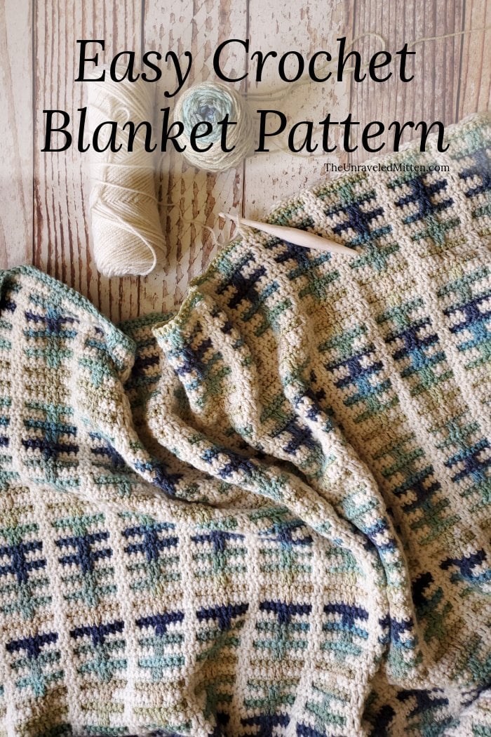 Simple Mosaic Crochet Throw Pattern - The Unraveled Mitten