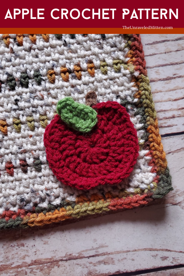 Apple or Pumpkin Crochet Applique Pattern - The Unraveled Mitten